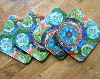 Blue coaster set | Etsy