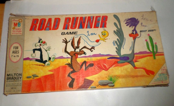 Vintage Road Runner Game 1968 Milton Bradley Board Game Road