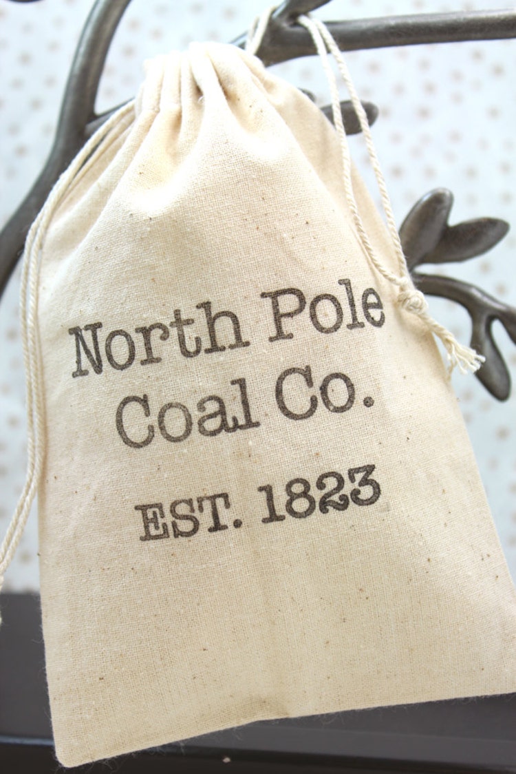 Christmas Coal Gift Bags 4x6 North Pole Coal by 1PixiePlace