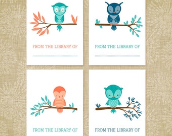 Popular items for owl bookplates on Etsy