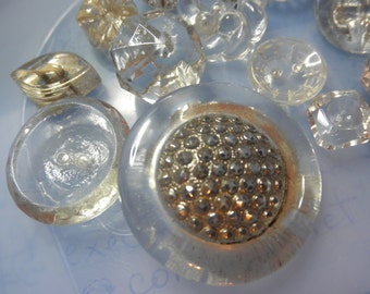 Popular items for clear glass buttons on Etsy