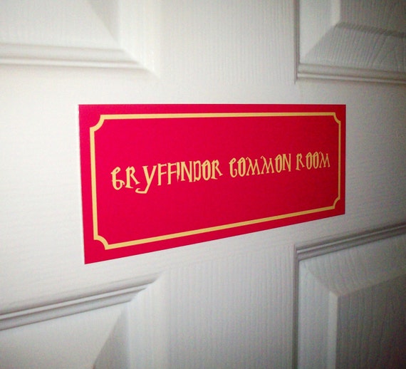 Gryffindor Common Room Sign Harry Potter by GelertDesign on Etsy