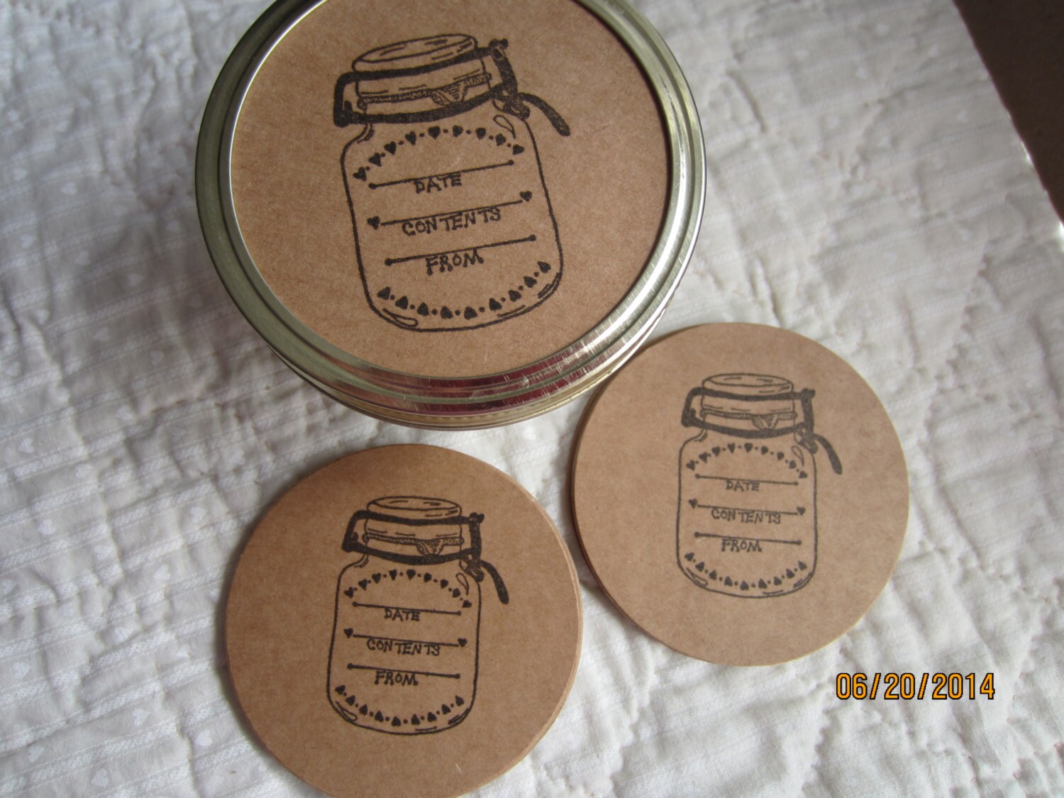 Wide Mouth Mason Jar Stickers-Canning Jar Labels Circle Kraft