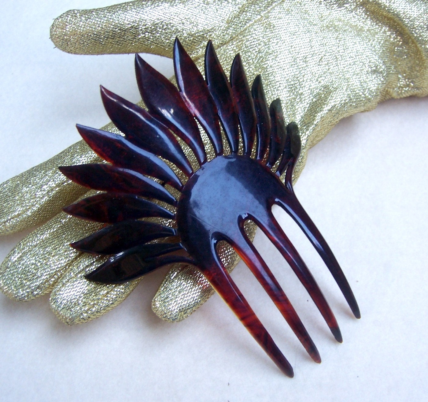 Art Deco hair comb faux tortoiseshell Spanish comb hair accessory hair ...