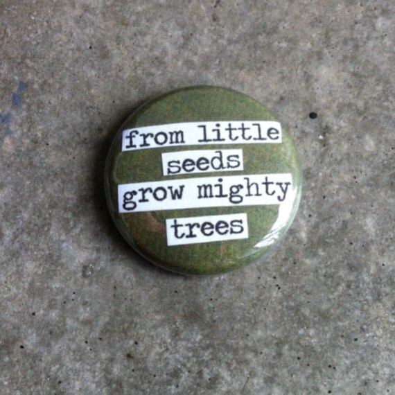 From Little Seeds Grow Mighty Trees Collage Pinback Button