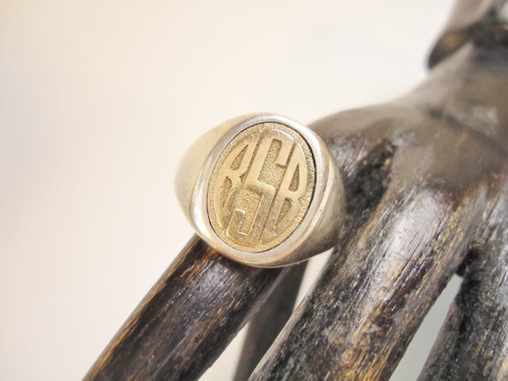 Antique B.A. Ballou Sterling & 14k Gold Men's Signet Ring