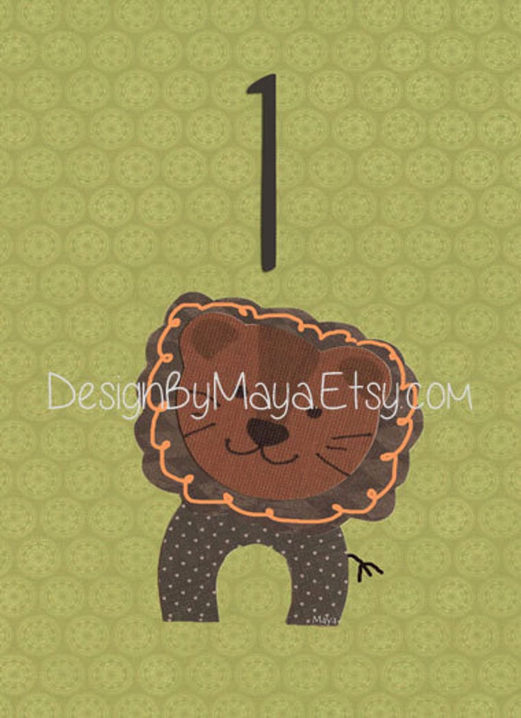 Cards numbers count to 10 Animal Alphabet Card Set by DesignByMaya