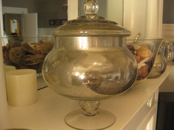 Mercury Glass Apothecary Jar By Tresorvaleur On Etsy