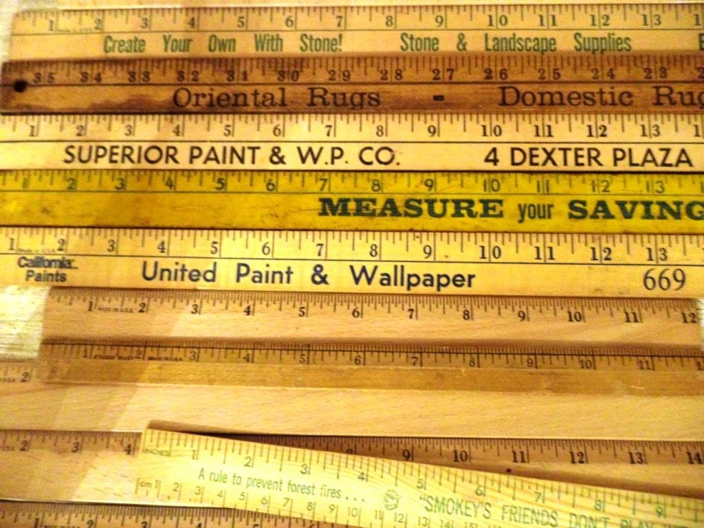 21 Vintage Wooden Rulers and Yardsticks Assorted sizes and