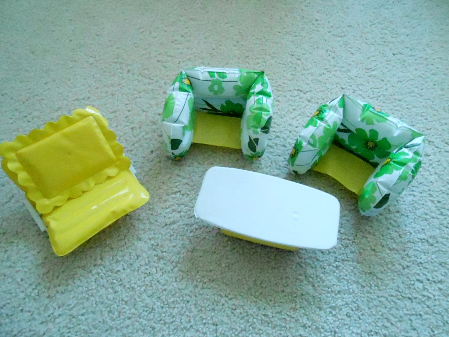 Vintage Barbie Doll Size INFLATABLE TABLE & CHAIR Set by Zee Toys from ...