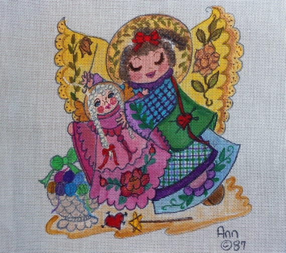 Very Rare 1987 Ann Spiess Mills SPRING ANGEL with DOLL Girl