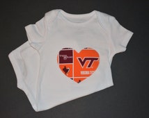 Virginia Tech Baby/Todder Girl Heart Bodysuit