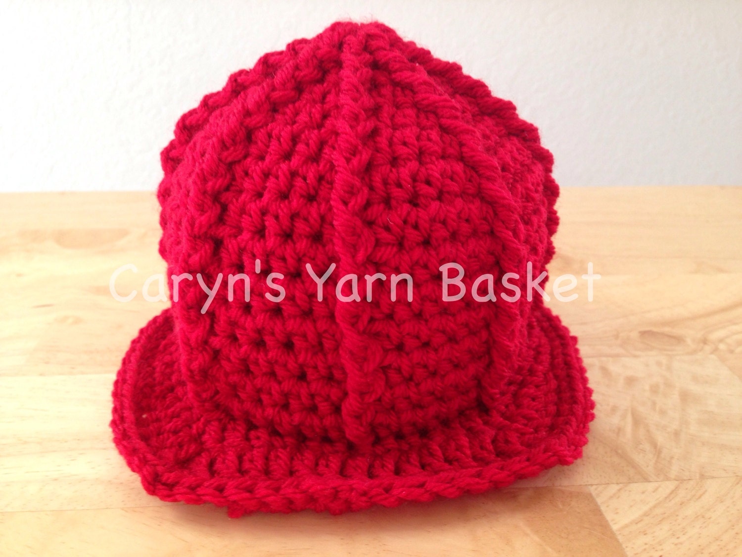 CROCHET PATTERN Baby Fireman Firefighter Hat Newborn 0-3