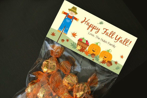 Items similar to Happy Fall Y'all Treat Bag Topper - Personalized DIY ...