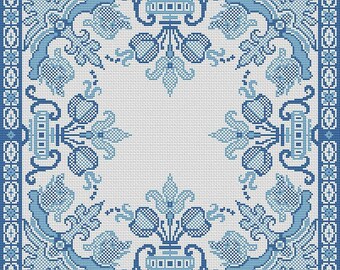 Items similar to Antique Square Pillow, Square Tapestry, Square Rug ...