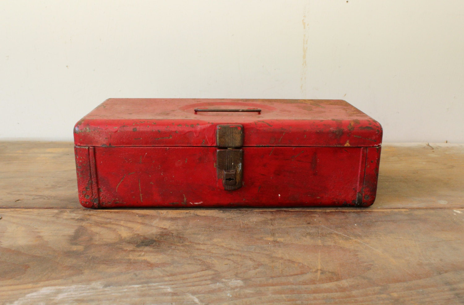 Vintage Industrial Metal Box Red Tool Box – Haute Juice