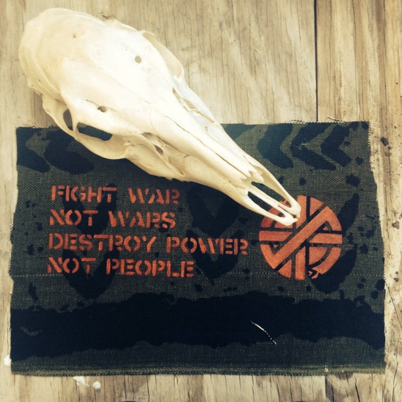 Fight war Not wars Patch Crass Punk Anarchy Back Patch