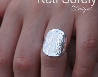 Monogram ring | Etsy
