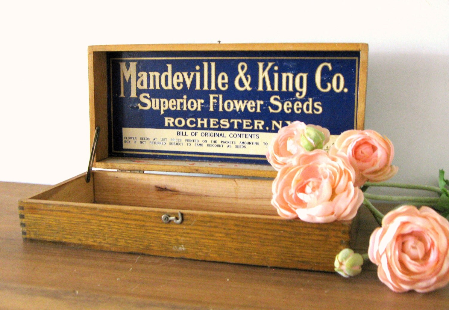 Antique Seed Box Mandeville & King Company Seed Display