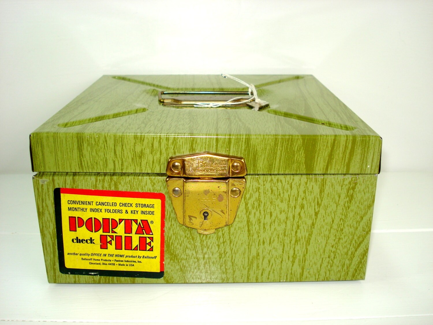 Vintage Ballonoff USA Green Metal Porta File Check Box And Key – Haute ...