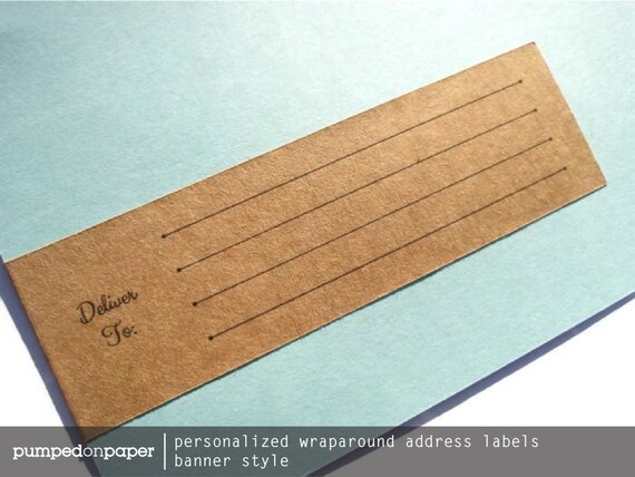 personalized wraparound address labels banner style set of
