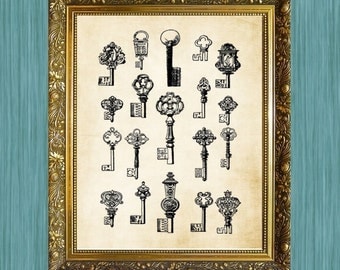 Unique antique key art related items | Etsy