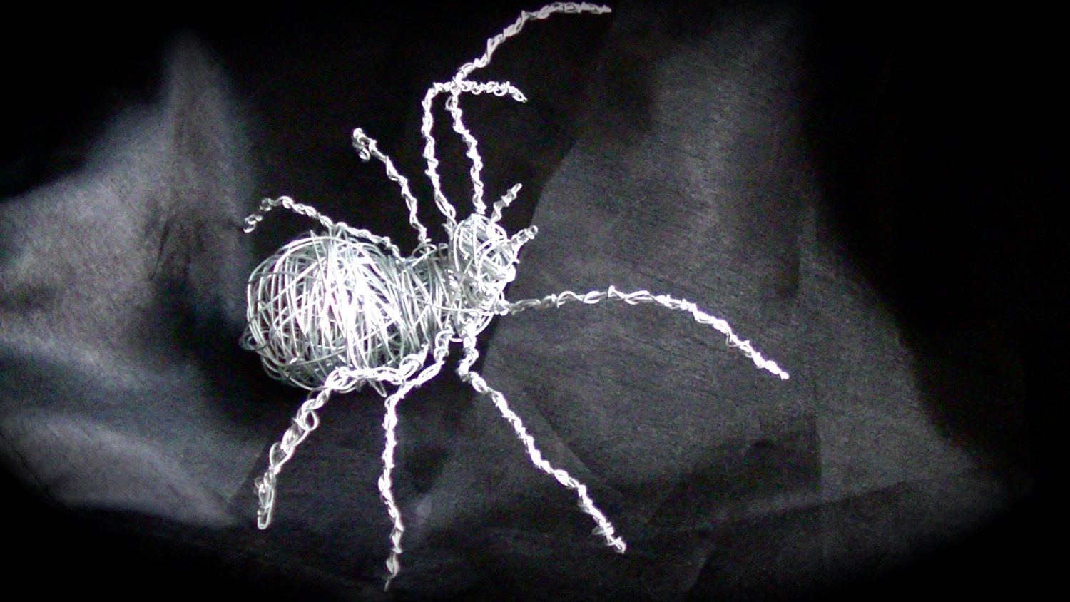 Spider Wire Sculpture Metal Wire Black Widow Spider