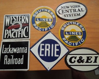 Popular items for vintage train sign on Etsy