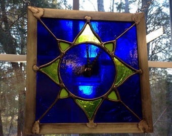 Stained glass clock | Etsy