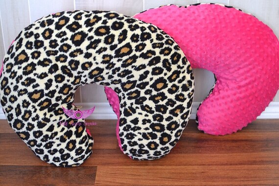 Items similar to Leopard and Pink Minky Boppy Pillow Cover Set for ...