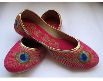 Pink Shoes/Gold Shoes/Pink Flats/Ethnic Shoes/Velvet Shoes/Handmade ...