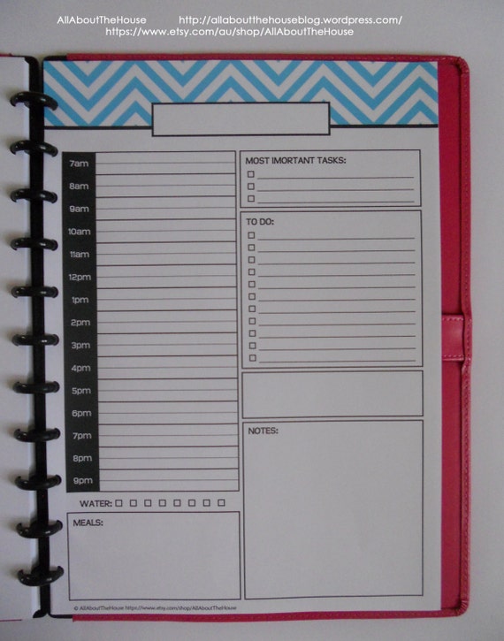 Undated daily planner printable Rainbow Stripe by AllAboutTheHouse