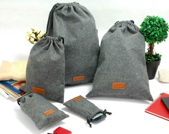 Felt drawstring bag | Etsy