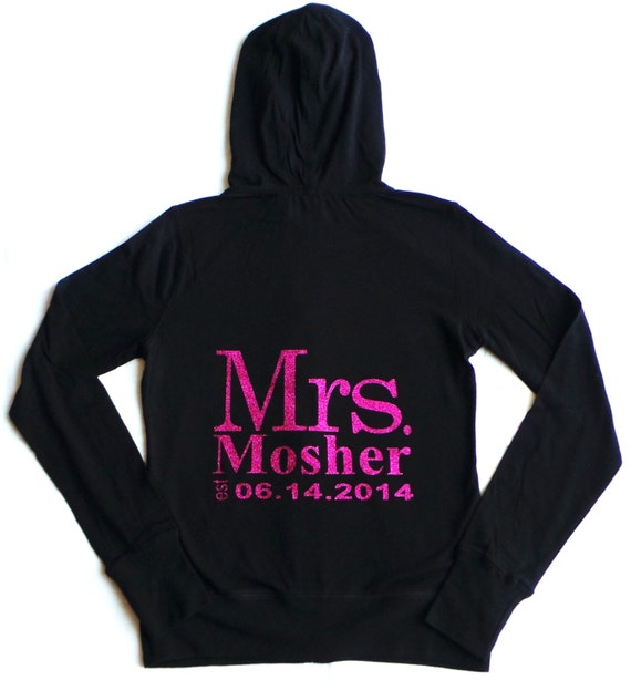 Mrs Last Name Hoodies Personalized Date Hoodie Mrs Zip Up Hoodie