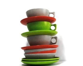 11 Pieces of Color-Flyte Melmac Dishes by Branchell of St. Louis, MO