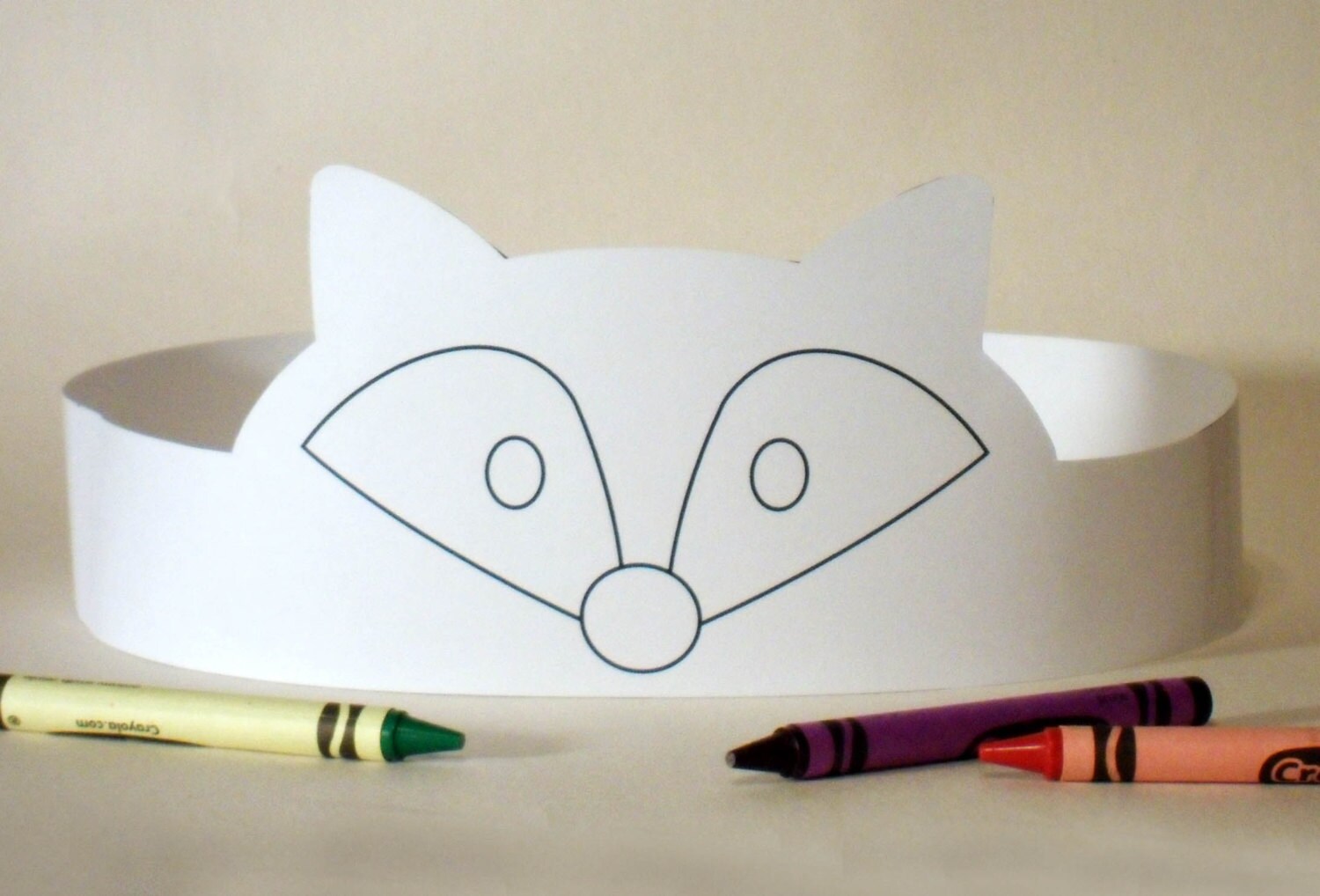 Fox Paper Crown COLOR YOUR OWN Printable