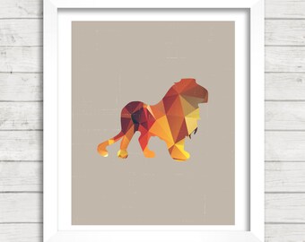 Popular items for geometric lion on Etsy