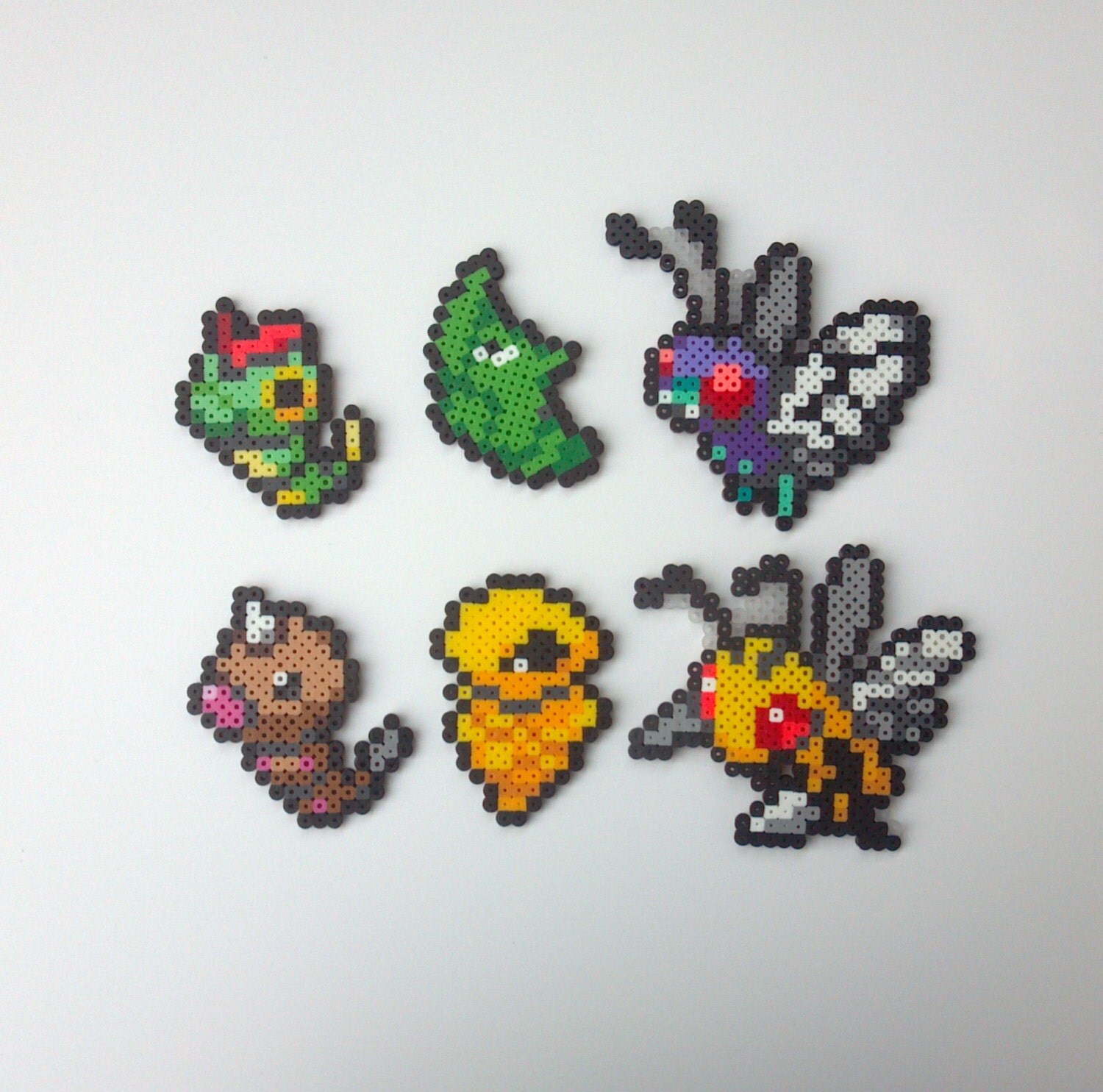Pokemon Perler Bead Sprites Caterpie Metapod Butterfree