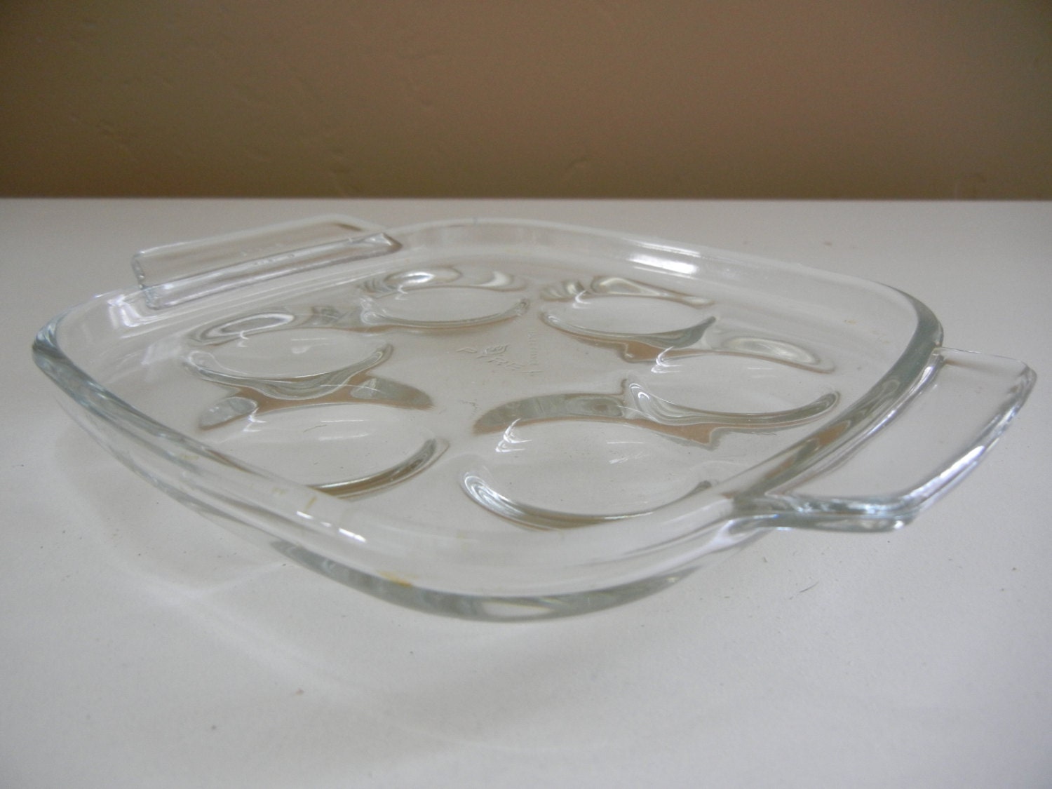 Vintage Tray Sedlax France Pyrex Small Square Escargot Baking Tray Egg Tray Haute Juice