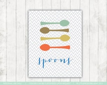 Popular items for spoon print on Etsy