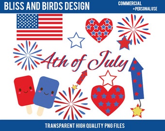 Unique 4th of july clipart related items | Etsy