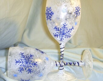 Unique snowflake glassware related items | Etsy