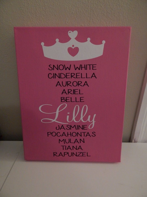 Items similar to Personalized Princess Wood Sign 12x18 on Etsy