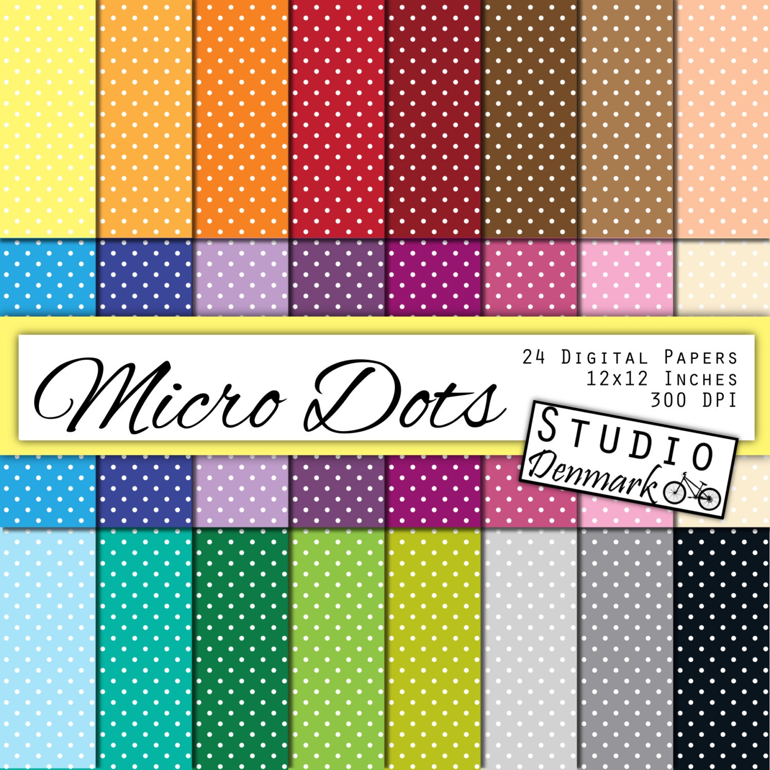 Micro Dots Basic Patterns Digital Scrapbook Paper – Small Polkadots 24 ...