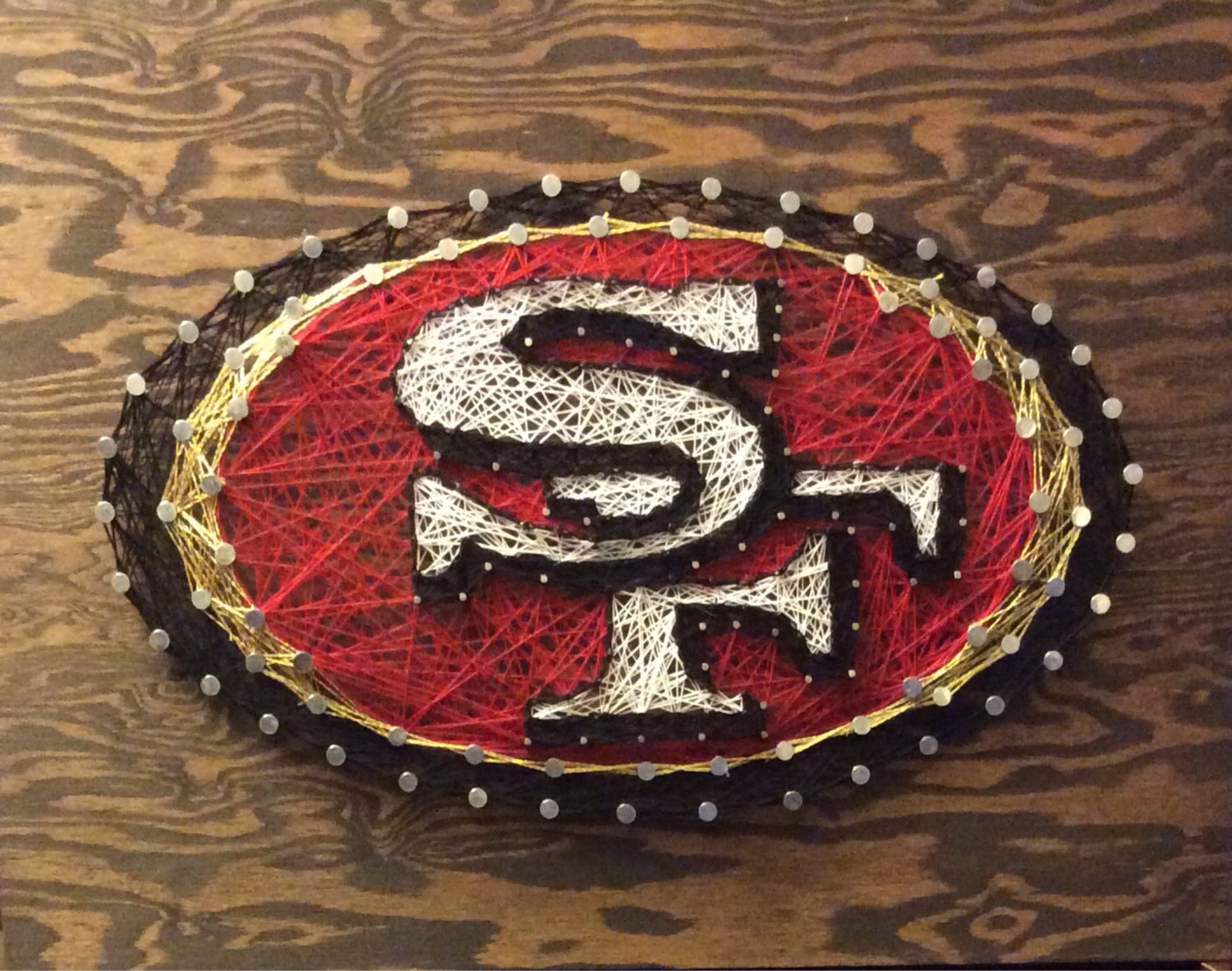 Handmade 24x18 49ers string art wall art