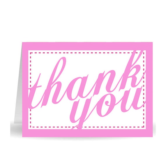Customizable Cursive Thank You Card 5.5 x 4 inch Printed