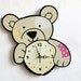 Cute Little Teddy Bear Cartoon Wall Clock
