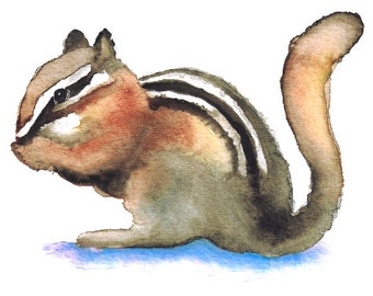 Chipmunk art | Etsy
