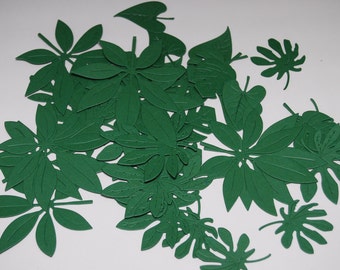 Delicate Paper Leaves 40 Leaf set, Tropical leaves, Green leaves, Card ...