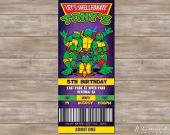 Ninja turtles ticket | Etsy